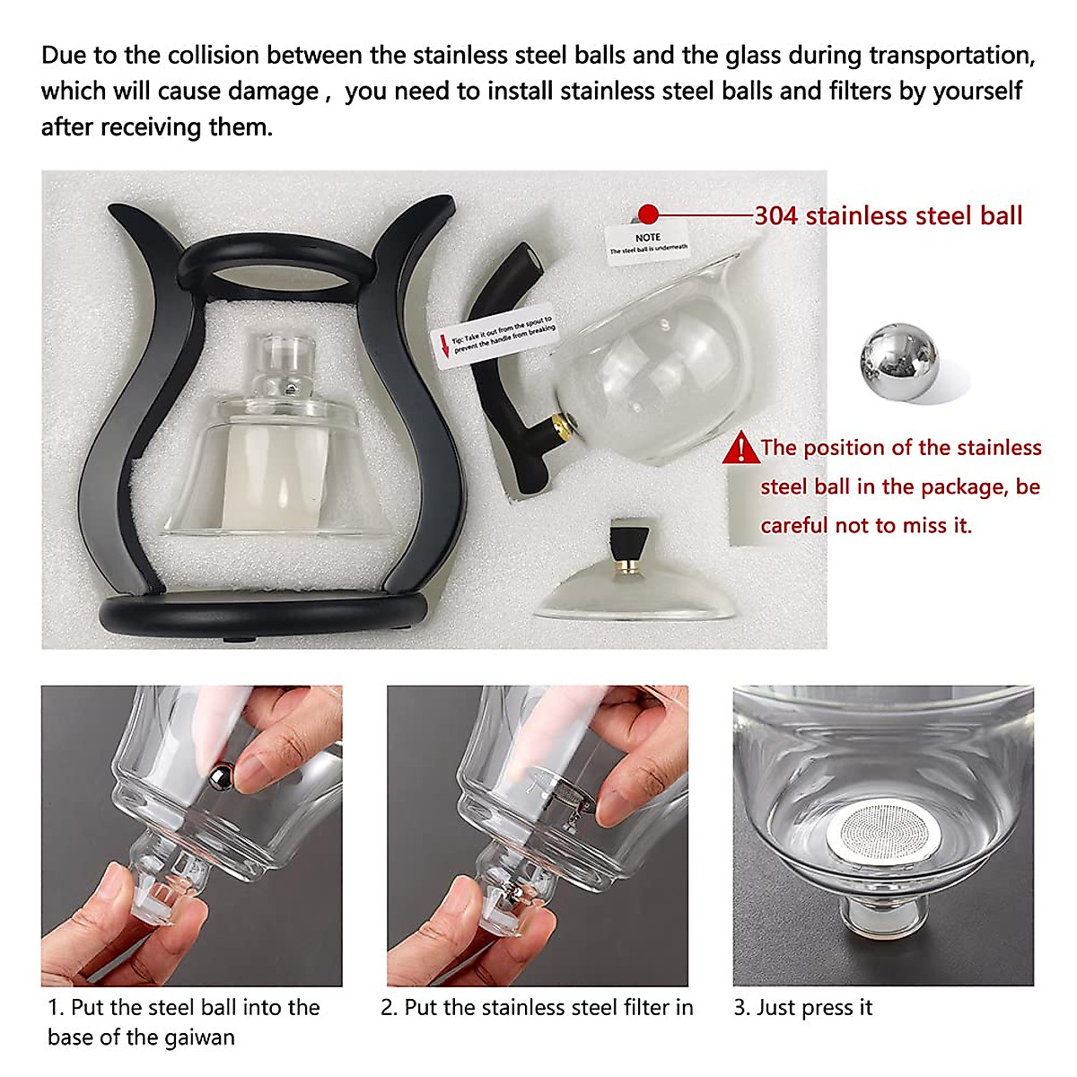 CUNHUY Lazy Kungfu Drip TeaPot, Heat Resistant Tea Set, Semi-Automatic Glass Teapot Suit for Magnetic Water Flow Wooden Glass Teapot Set (Wooden handle+glass body)