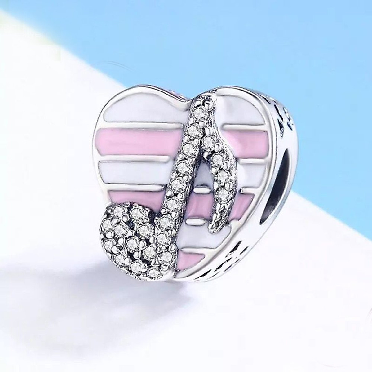 Musical Note Charm 925 Sterling Silver Love Music Charm Beads for 3mm Charms Bracelet & Necklace