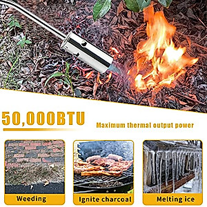 Propane Torch Weed Burner,Weed Torch Flame Thrower with Trigger Start and Flame Control Valve,50,000BTU with 9.8ft hose Compatible 1" USA Standard Connector for Burning Garden Weeds,Ice Snow Melter