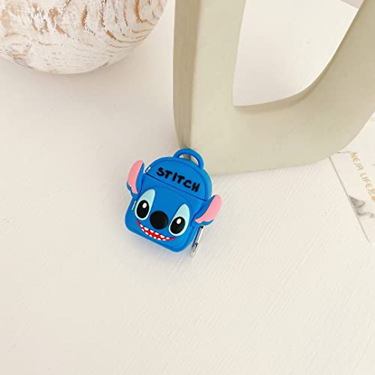 Case for Airpods 1 and Airpods 2, Suublg Silicone Airpod Charging Case Protective Covers with 3D Shoulder Bag Backpack Design, with Keychain