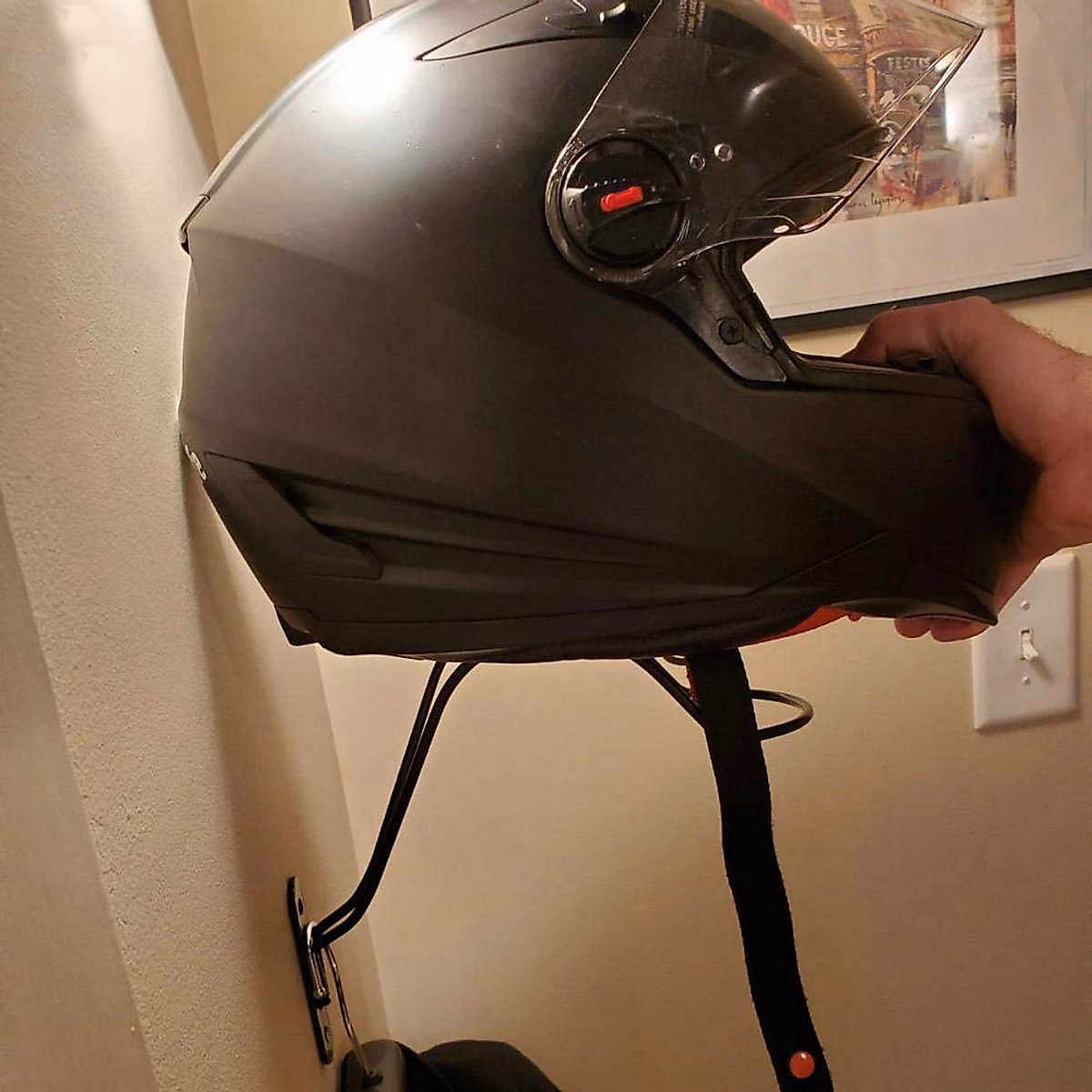 Strong Iron Rack for Electronic Helmet Wall Mounted | Helmet Storage Display | Helmet Collection Wall Hanger Stand | No Helmet