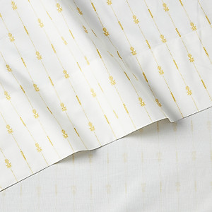 Tommy Bahama - Queen Sheets, Cotton Percale Bedding Set, Crisp & Cool, Stylish Home Decor (Pineapple Pinstripe Yellow, Queen)