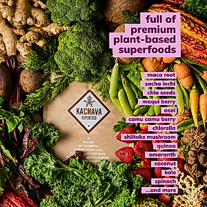 Ka’Chava All-In-One Nutrition Shake Blend, 85+ Superfoods & Nutrients, Meal Replacement, Greens Plant-Based Superfood Powder Protein Drink, Digestive Enzymes & Probiotics, Vegan Dairy Gluten Free, 2lb