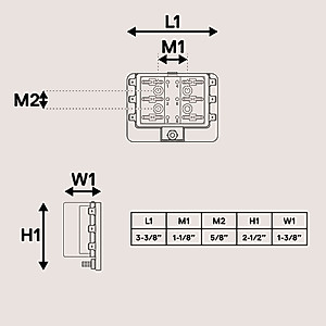 True Mods 6 Way Blade Fuse Box for Automotive [ATC/ATO Blade Fuses] [100 Amp][LED Indicator] [Protection Cover] [10-30V DC; 12V] Auto Marine Fuse Block