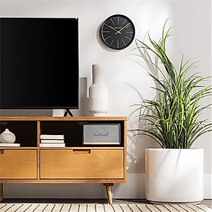 Walker Edison Millie Mid Century Modern 3 Drawer Solid Wood Low Stand for TVs up to 80 Inches, 70 Inch, Caramel