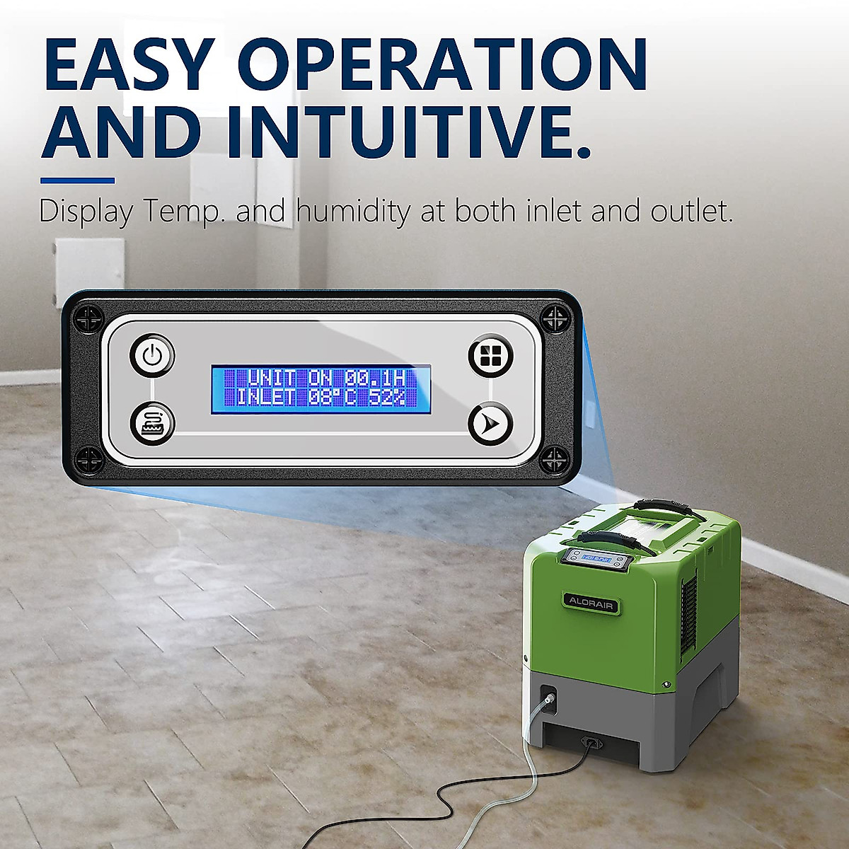 ALORAIR 180 Pint Commercial Dehumidifier with Pump for Basement Warehouse & Job Sites, Large Space Crawl Space Dehumidifier for Efficient Water Damage Restoration,5 Years Warranty,Green