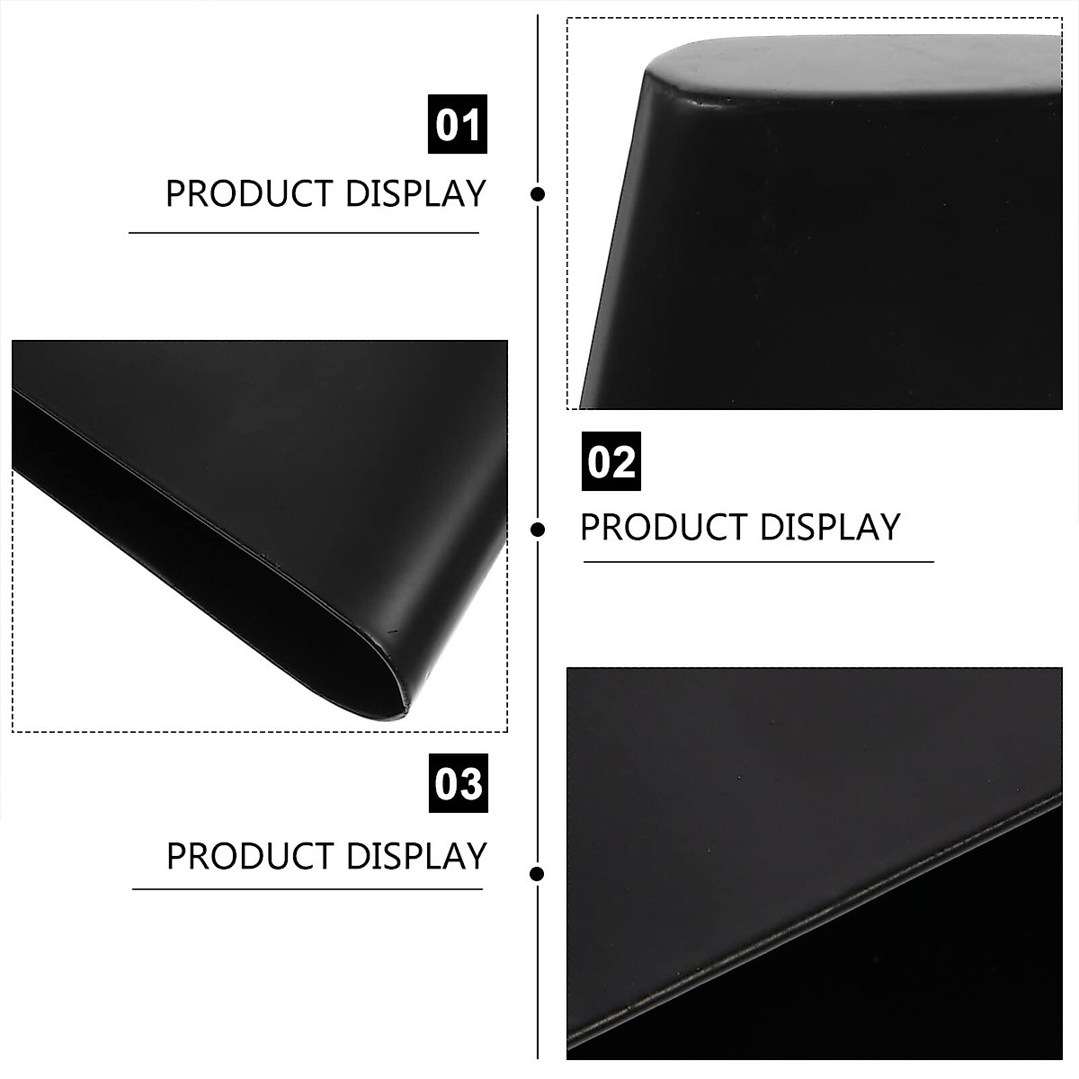 EXCEART 6 Inch Metal Cowbell With Wooden Mallet Percussion Cow Bells Noise Maker Musical Handheld Kit Drum Set Instrument Accessories Black