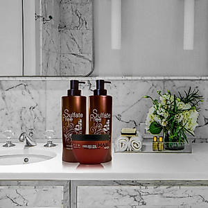 BINGO HAIR CARE Moroccan Argan Oil Shampoo Conditioner and Mask Set, Sulfate Free for Damaged, Dry, Curly or Frizzy Hair - Thickening for Fine/Thin Hair Safe for Color and Keratin Treated Hair