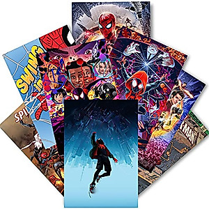 jiecgfdo Superhero Poster Wall Decor - Art Fan Decor – Unframed Set of 8 HD Prints, 11.5x16.5 Inch, Superheroes Room Decor