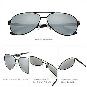 ZENOTTIC Polarized Aviator Sunglasses for Men Carbon Fiber Temple Pilot Sun Glasses with Mirrored Lens UV Protection