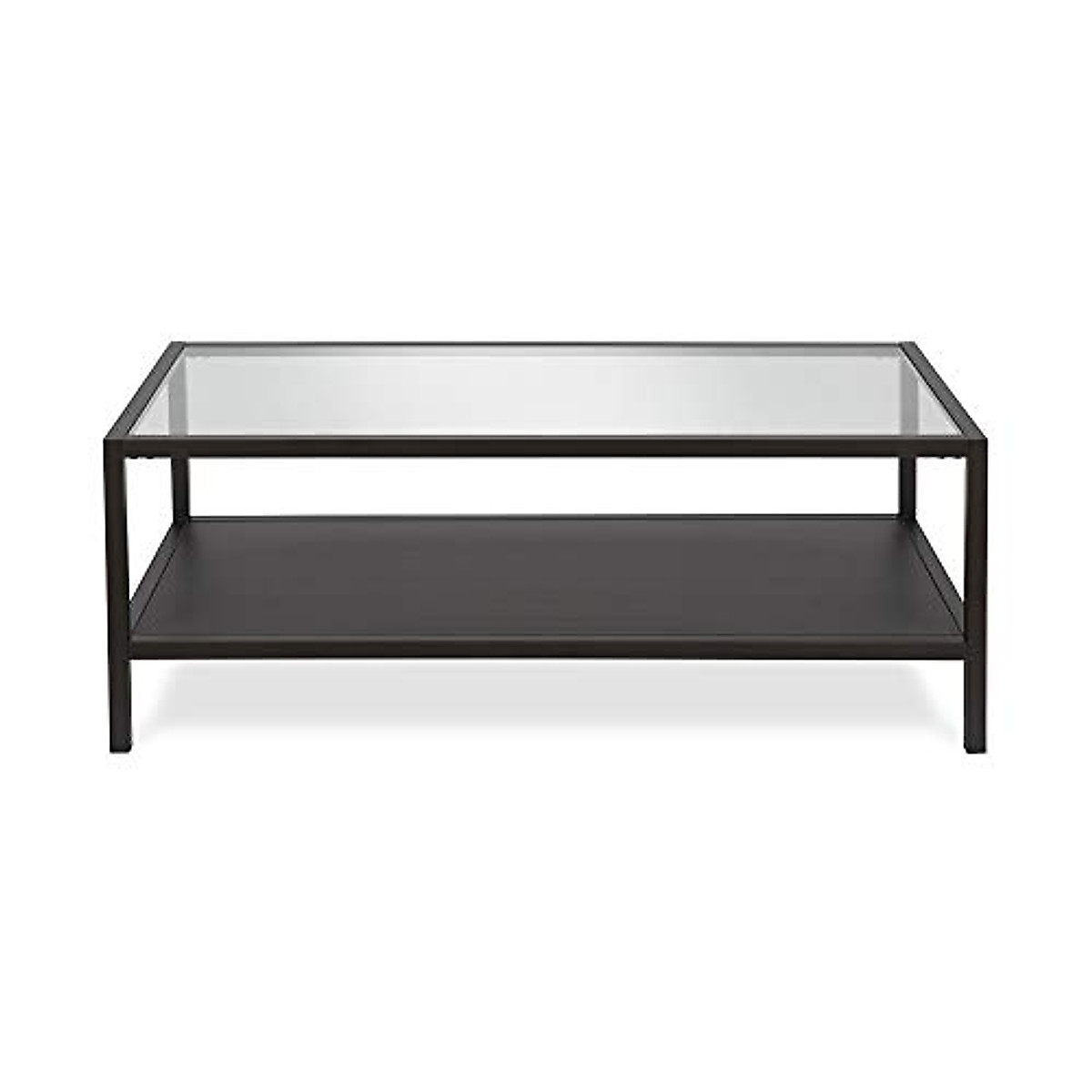 Henn&Hart 45" Wide Rectangular Coffee Table in Blackened Bronze, Modern coffee tables for living room, studio apartment essentials