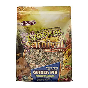 F.M. Brown's Tropical Carnival Gourmet Guinea Pig Food with Alfalfa and Timothy Hay Pellets - Vitamin-Nutrient Fortified Daily Diet - 10 lb