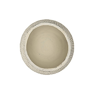 Distressed Cream Terracotta Planter with Fluted Texture