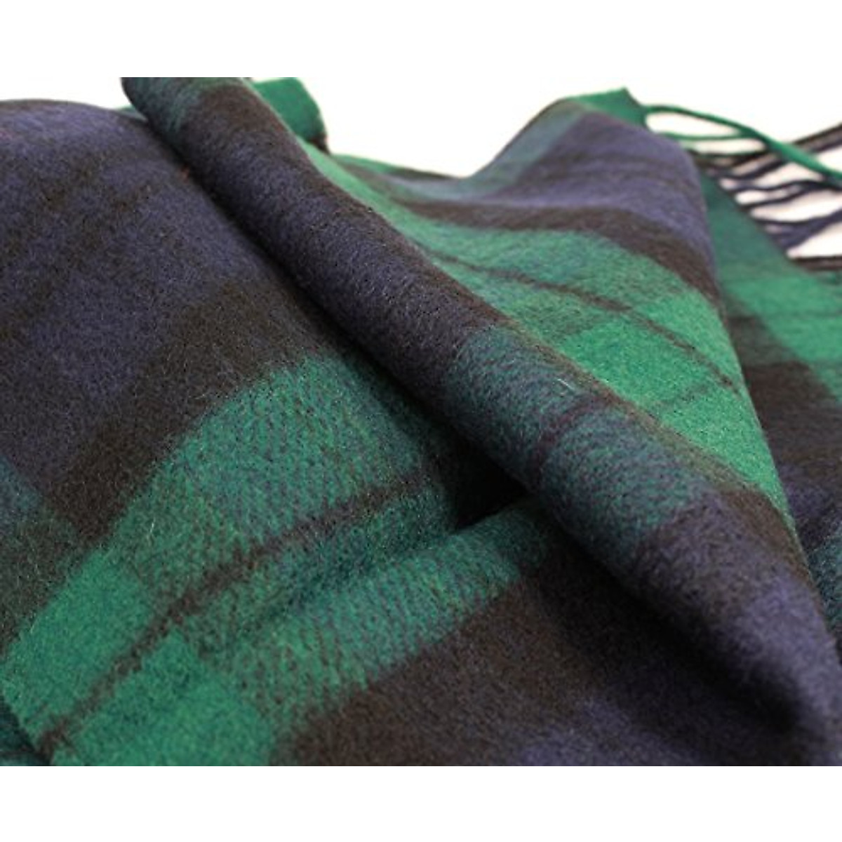 Biddy Murphy 100% Irish Lambswool Plaid Scarf, Soft & Warm, Celtic Tartan Pattern, Blackwatch