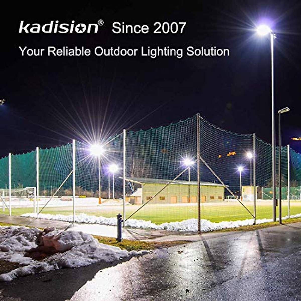 kadision 150W LED Parking Lot Lights Outdoor LED Pole Light, 19500lm 5000K 100-277V IP65, Adjustable Slip Fitter LED Flood Light with Dusk to Dawn Photocell, ETL Listed
