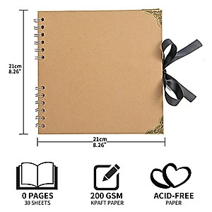 Scrapbook (8 x 8 inch) Scrapbook Album 60 Pages Ideal for Your DIY Scrapbooking Albums Wedding and Anniversary Family Photo Album (8 * 8 scrapbook)