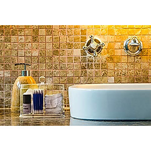 Kryllic Cotton Pad Organizer - Qtip Holder - Cotton Pad Holder - Acrylic Qtip Holder Cotton Organizer - Qtip Dispenser with Lid, Bathroom Storage - Qtip Container