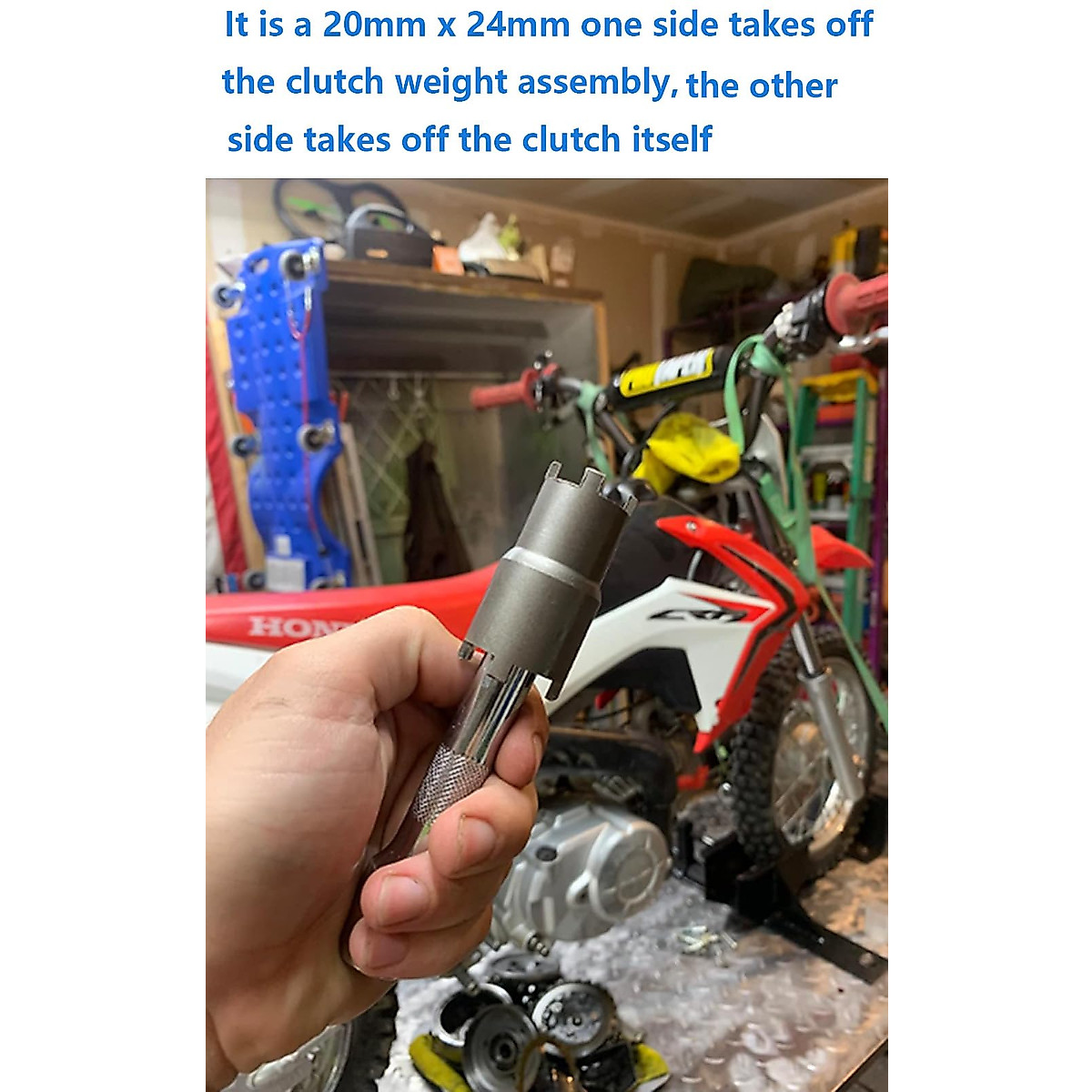 CDZWJ Motorcycle 20mm 24mm Lock Nut Removal Tool Clutch Remover 4-Pin Spanner Socket Wrench fits for Honda 50cc-125cc ATV Dirt Bike go kart