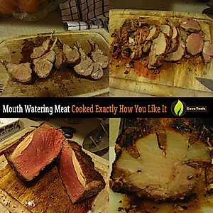 Cave Tools Instant Read Digital Meat Thermometer for Cooking on The BBQ Grill and Kitchen with LCD Screen and 4 to 6 Second Response Long Food Temperature Probe