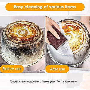 Sponge Individually Wrapped, Carborundum Sponge Nano Emery Sponges Stone Pot Dishwashing Sponge, Eraser Grit Scouring Pad Brush Rust Odor-Free Sponge Wipes for Kitchen(15 Pack)