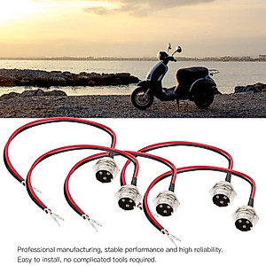 5pcs Scooter Charger Port, 3-Pin Inline Round Charger Connector with for Electric Self-Balancing Scooter