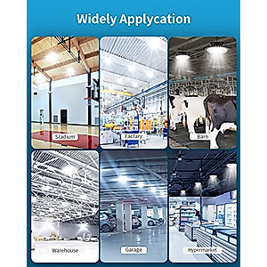 papsbox 10 Pack 300W UFO high Bay Lights,30000LM 6500K Super Bright Daylight White highbay led Light Fixture,110V Area lamp IP65 for Shop Garage Warehouse Workshop Gym Factory Commercial Lighting