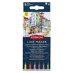 Derwent Line Makers - Set of 6 Colour (0.3mm Nibs) (2305576)