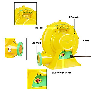 Tobargar Inflatable Blower Bounce House Air Blower for Inflatable Castle and Jump Slides, Portable and Powerful Inflatable Blower Fan Pump