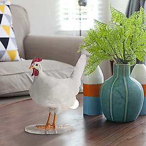 RQPQBO 2023 New Chicken Lamp with Egg in Butt Funky LED Chicken Egg Lamp Resin Chicken Lights Table Decor Funny Chicken Desk Lamp Lifelike Unique Lamps for Home Bedroom Living Room Decor (A)