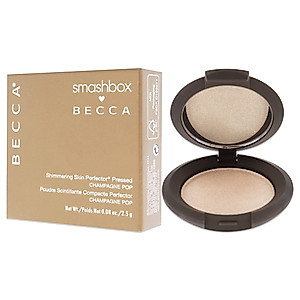 X BECCA Shimmering Skin Perfector Pressed Highlighter, Luminous Glow, Buildable and Blendable, for All Skin Types, Champagne Pop
