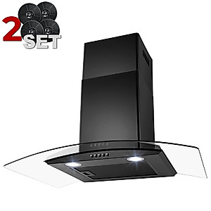 AKDY RH0475CFL Range Hood, 30 in, Black Painted