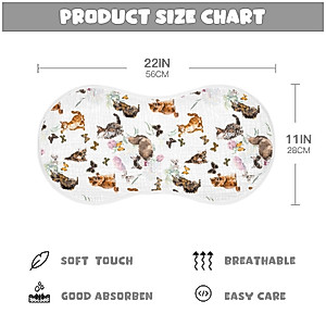 vvfelixl Muslin Burp Cloths Cats Butterflies Baby Washcloths for Baby Girl Boys 2 Pack White