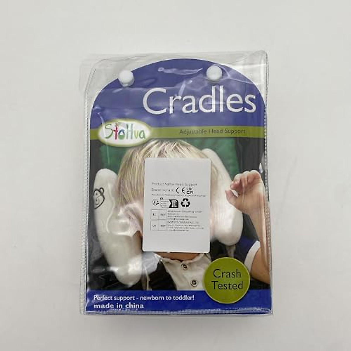 Baby Adjustable Head Neck Support - Banana Shape Travel Pram Pillow Cushion, Headrest for Car Seat Pushchair Stroller Rocker