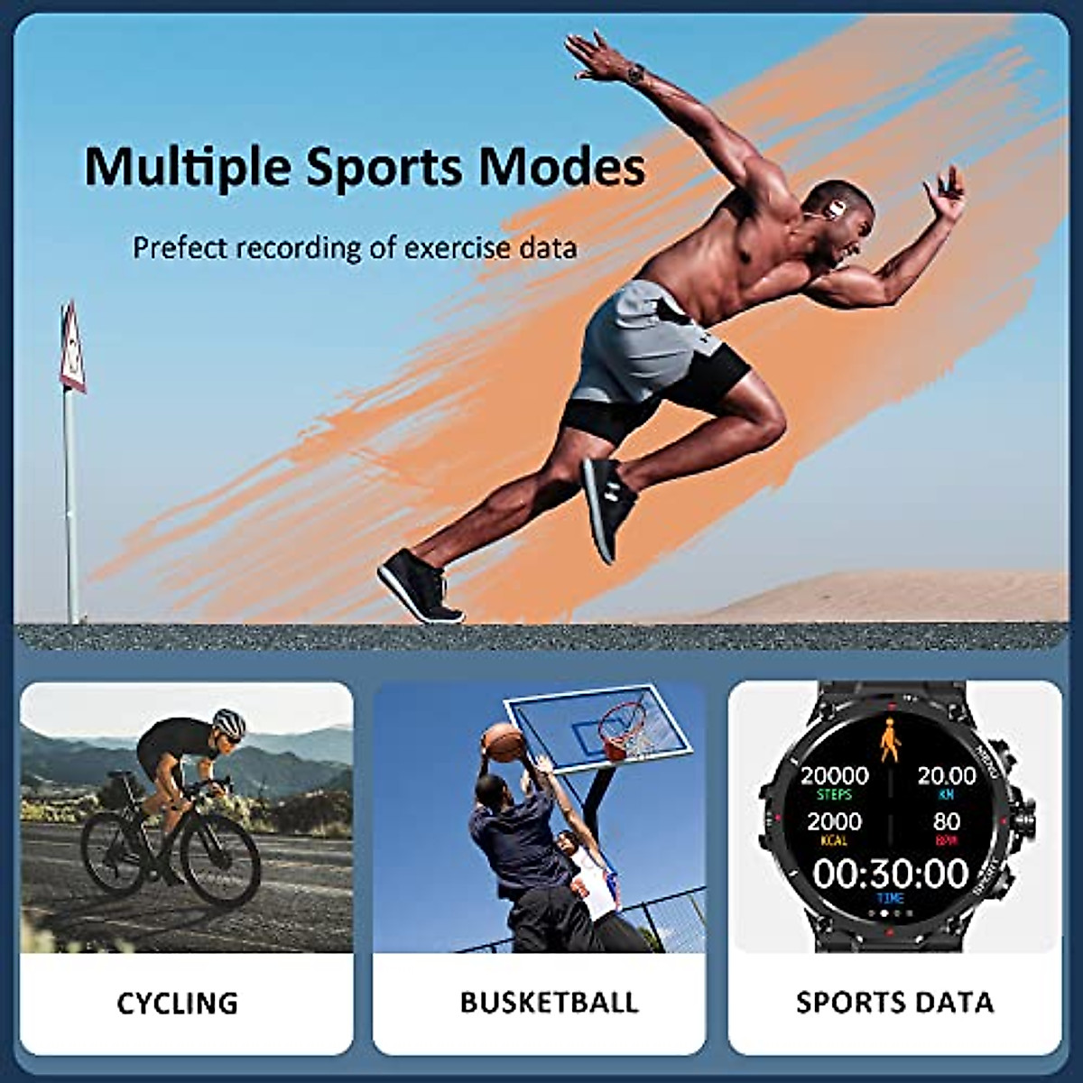 EIGIIS Smart Watch for Men Women HD Fitness Watch with Heart Rate Blood Oxygen Monitor Sleep Tracker Pedometer Activity Tracker Smartwatch Compatible with iPhone Android Phones