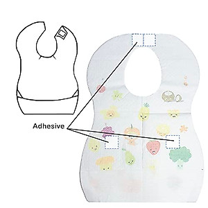 Disposable bibs baby 20pcs - Disposable bibs for toddlers, bibs for infant, bibs 6-18 months, soft bib with food catcher, baby food protector and waterproof bibs, bibs travel baby essentials