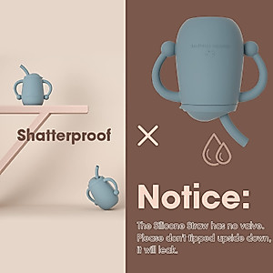 Cuddle Campus 100% Silicone Baby Training Cup, Shatterproof Toddler Sippy Cups with Straw, Open Cup for Baby, 6+ Months 4 Oz