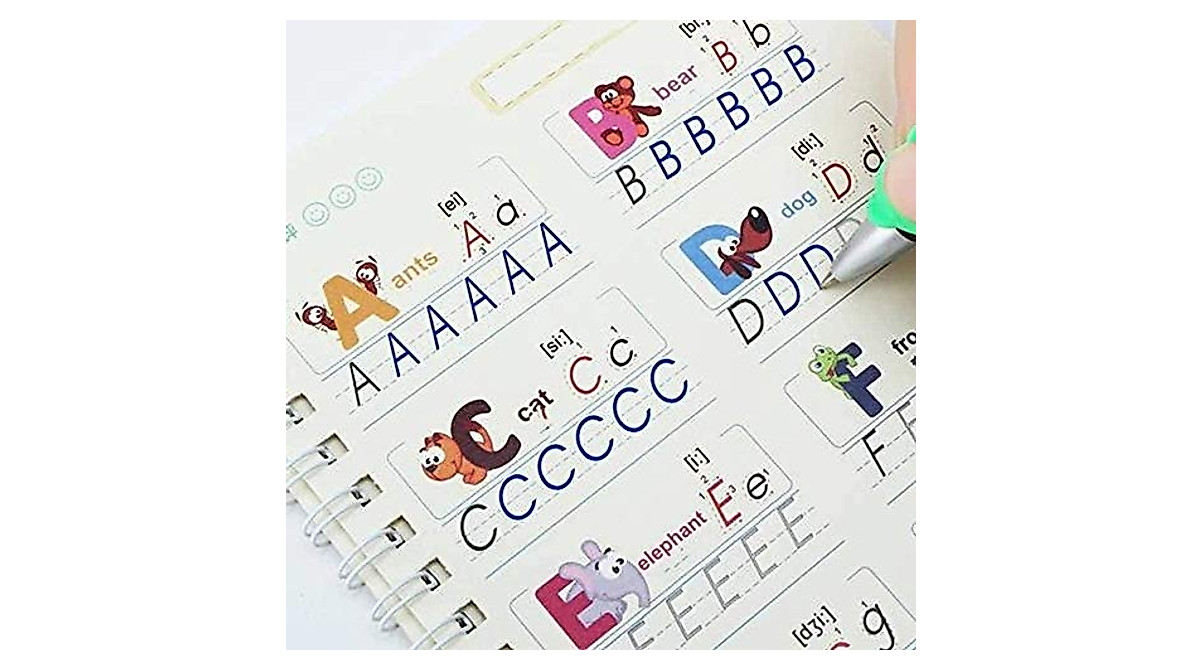 English Calligraphy Copybook Set - Reusable Practice for Kids