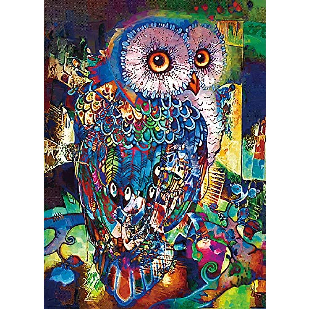 Jigsaw Puzzles 1000 Pieces for Adults, Owl Puzzle, Fun Oil Painting Animal Puzzles for Education & Relaxation, Brain IQ Developing, Funny Puzzles for Christmas