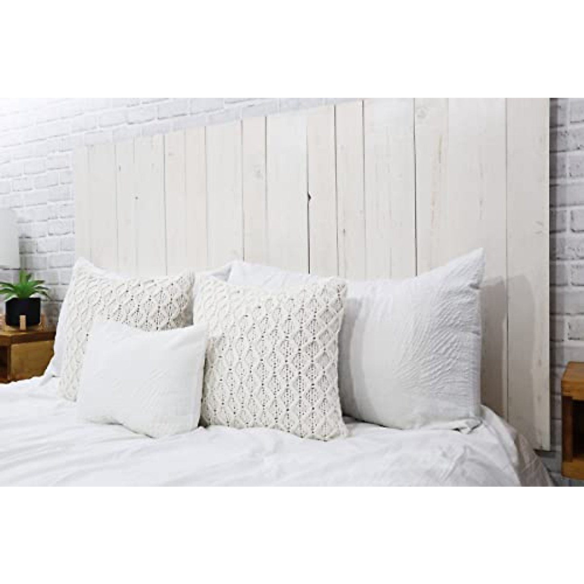 Barn Walls Whitewash Headboard King Size Weathered, Hanger Style, Handcrafted. Mounts on Wall. Easy Installation