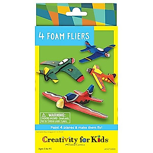 Creativity for Kids Four Foam Fliers Mini Craft Kit - Paint 4 Foam Glider Airplanes, Small Gifts for Kids, Red