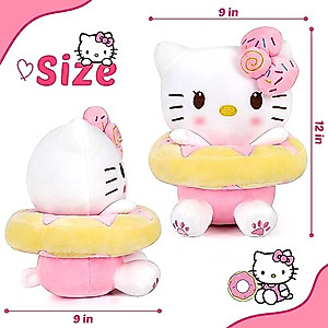 12inch Donut Cat Plush Toys Kitty Doughnut Stuffed Animal, Soft Cute Kawaii Cat Kitten Plushie for Girls