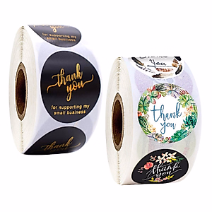 Thank You Stickers Thank for Your Order Label Thank You Sticker for Buisness, Package, Boxes, Bags, Envelope, Gift Tags Seals Wedding Party Packaging Colorful Lables 500pcs Per Roll 2 Roll 2 Styles