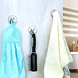 Adhesive Hooks Heavy Duty Wall Hooks Waterproof Stainless Steel Hooks for Hanging Coat, Hat,Towel Robe Hook Rack Wall Mount- Bathroom and Bedroom(Round)-4 Packs