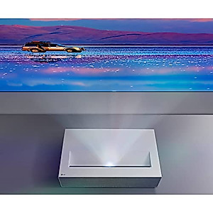 Ultimaxx Projector Bundle + LG CineBeam HU715QW 2500-Lumen XPR 4K UHD Smart Home Theater Laser Ultra-Short Throw DLP Projector + 120” Foldable Projection Screen w/ 12x Wall Mounts & More (21pc Bundle)