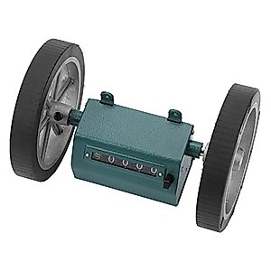 Uxsiya Meter Counter, Simple Mechanism Green Length Counter Reset Key Stainless Steel Rubber Alloy for Plastic Film for Leather