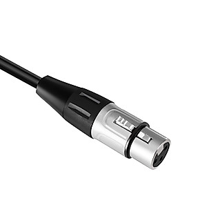 Devinal XLR Female to 1/4" Female calbe, 3 Pin XLR Female to 6.35mm Socket Audio Cord, XLR Jack to TS/TRS Quarter inch Adapter Connector Converter Metal Construction 1 feet (30 cm)