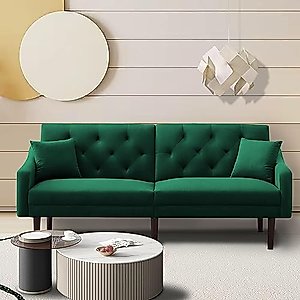 Modern Napping Futon Sofa Daybed Loveseat,2 Seaters Love Seat Convertible Sleeper Couch Bed for Home Apartment Office Small Space Living Room Furniture Sets