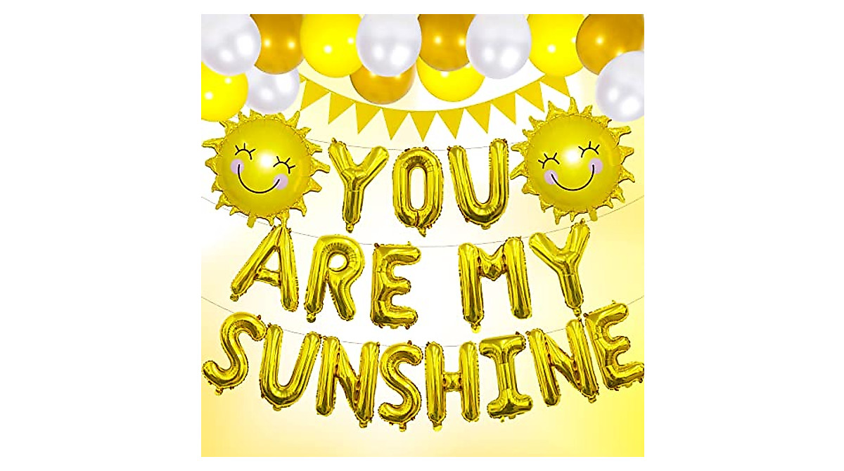 Sunshine Party Decorations - Vibrant Yellow Balloon & Banner Set