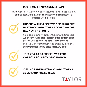Taylor Precision 5839N Digital Timer, 4 Event Channel, 4.5' x 6.25', 10 -Hour for Commercial Kitchens, Yellow