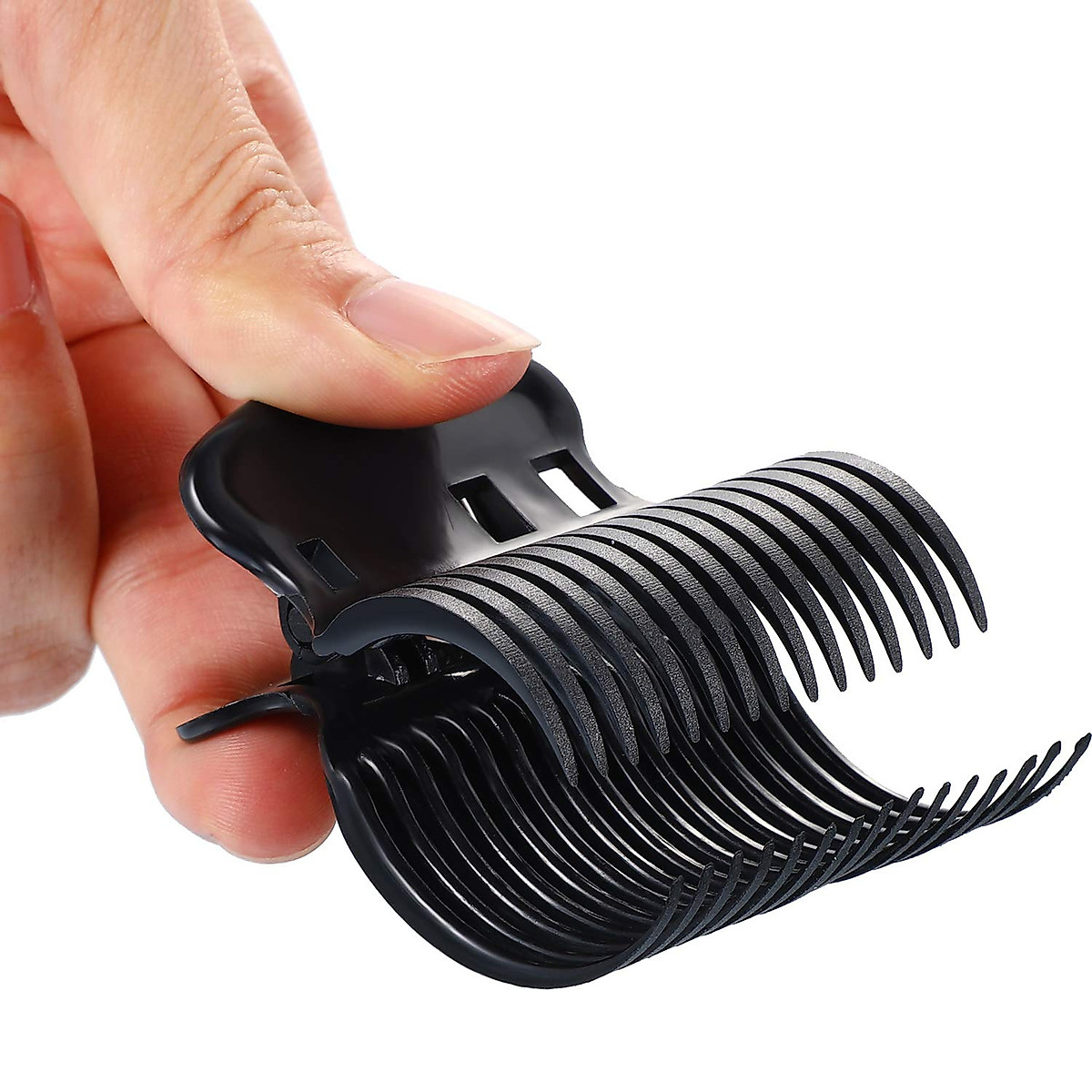 24 Pieces Hot Roller Clips Hair Curler Claw Clips Replacement Roller Clips for Women Girls Hair Section Styling (Black)